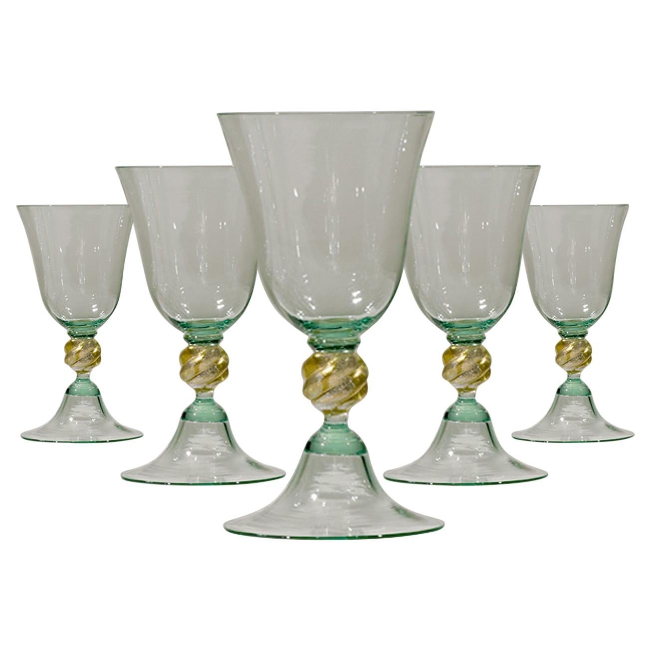 Set of Six Nason and Moretti Murano Color Drinking Glasses at 1stDibs