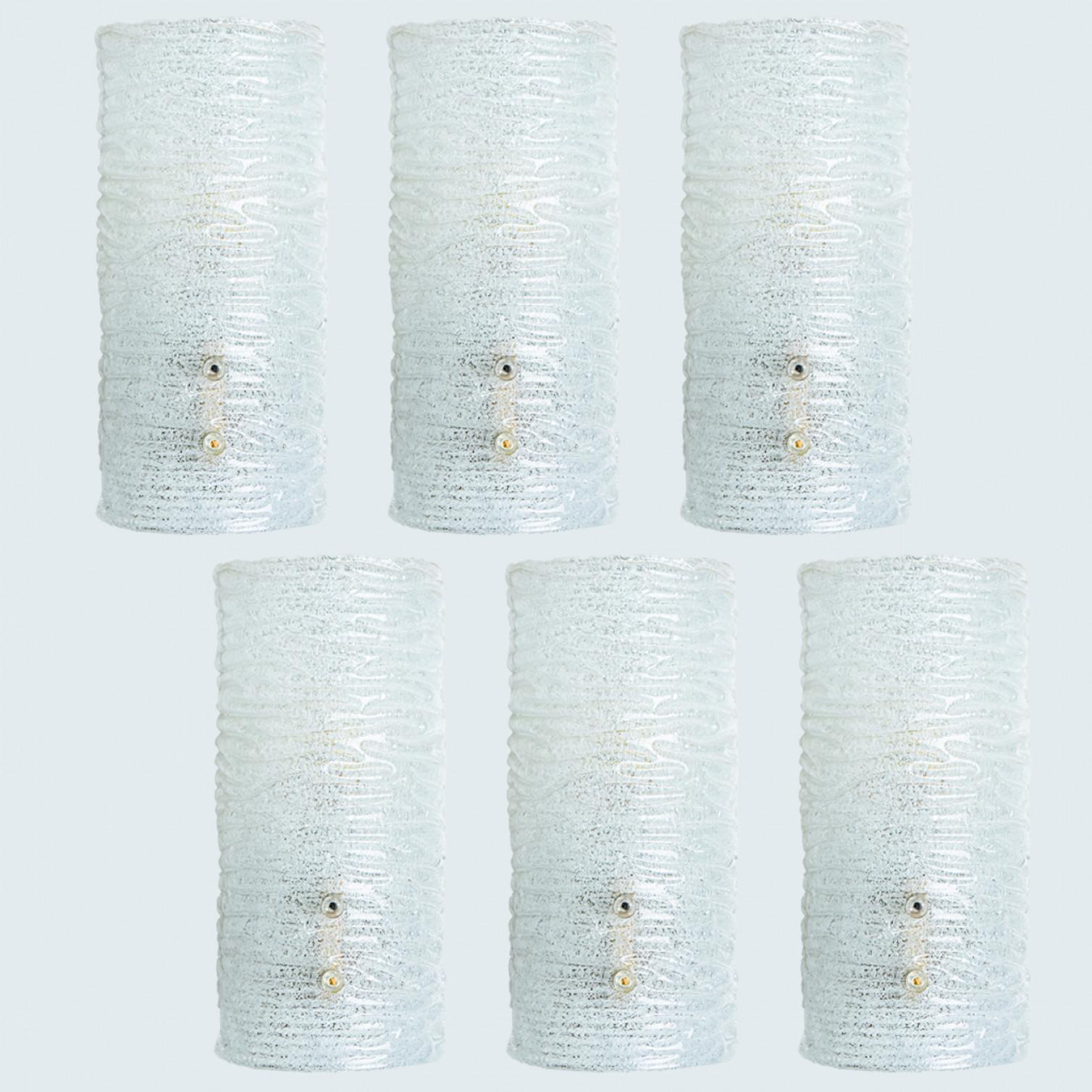 1 of the 6 Ribble Textured Glass Brass Wall Lights by J.T. Kalmar ...