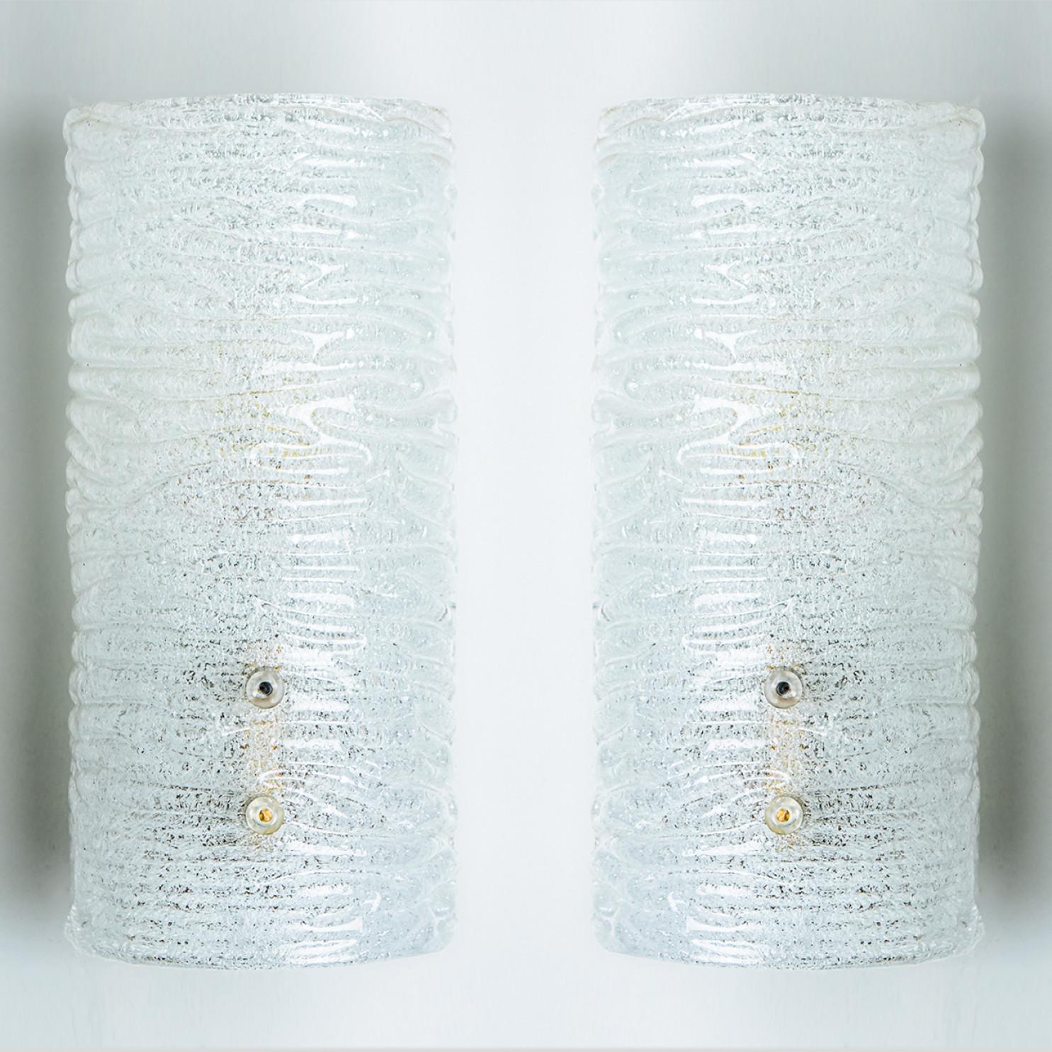 1 of the 6 Ribble Textured Glass Brass Wall Lights by J.T. Kalmar ...