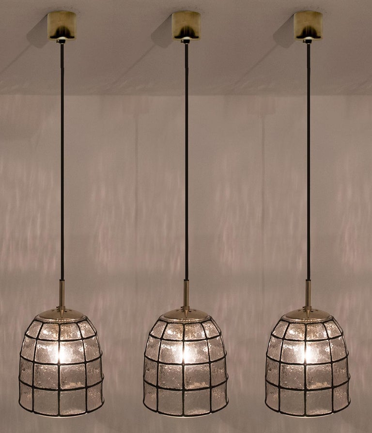 1 of the 8 Iron and Clear Glass Light Fixtures by Limburg, circa 1965 ...