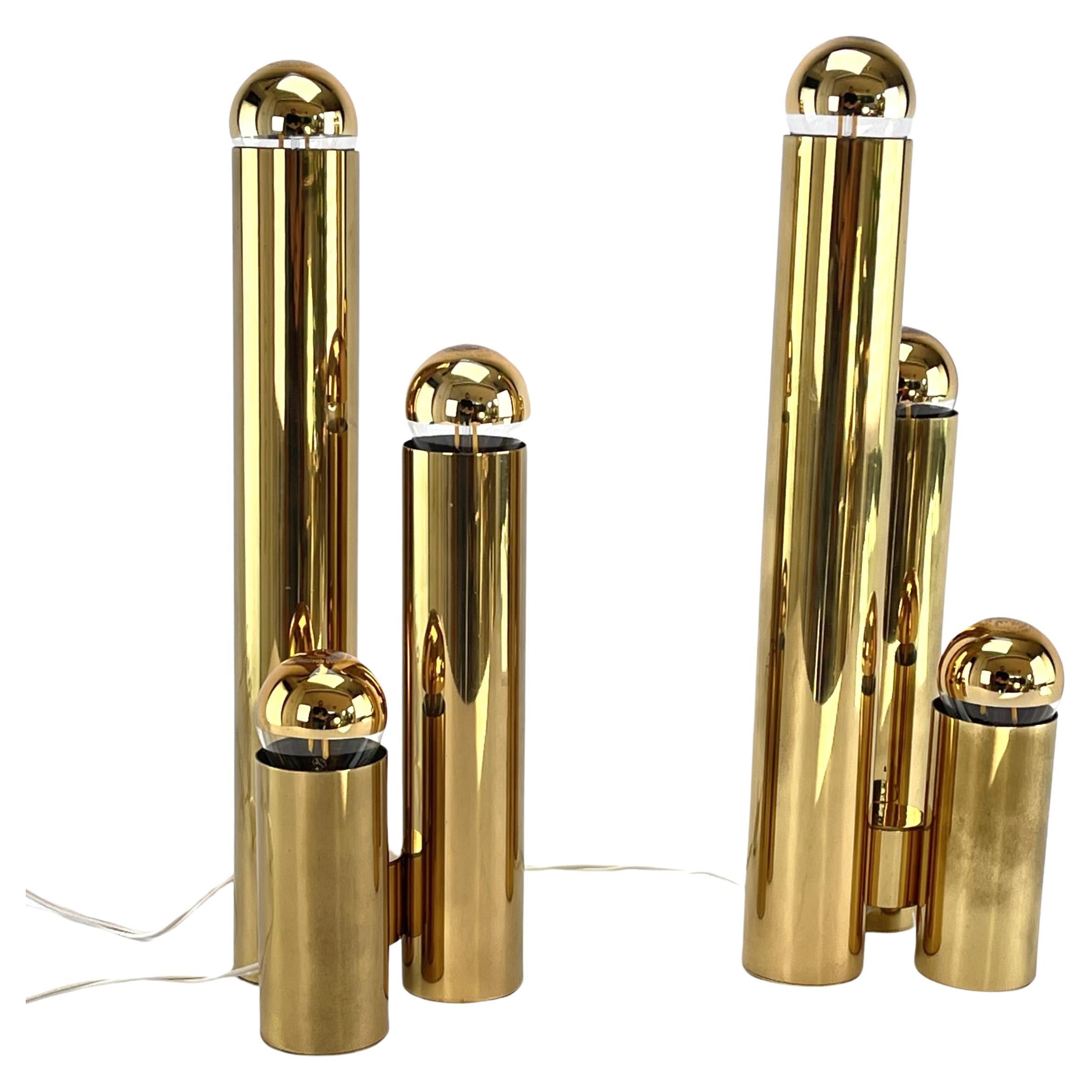 1 Pair Vintage Table Lamps Sputnik Lamps Brass, 1970s For Sale at 1stDibs
