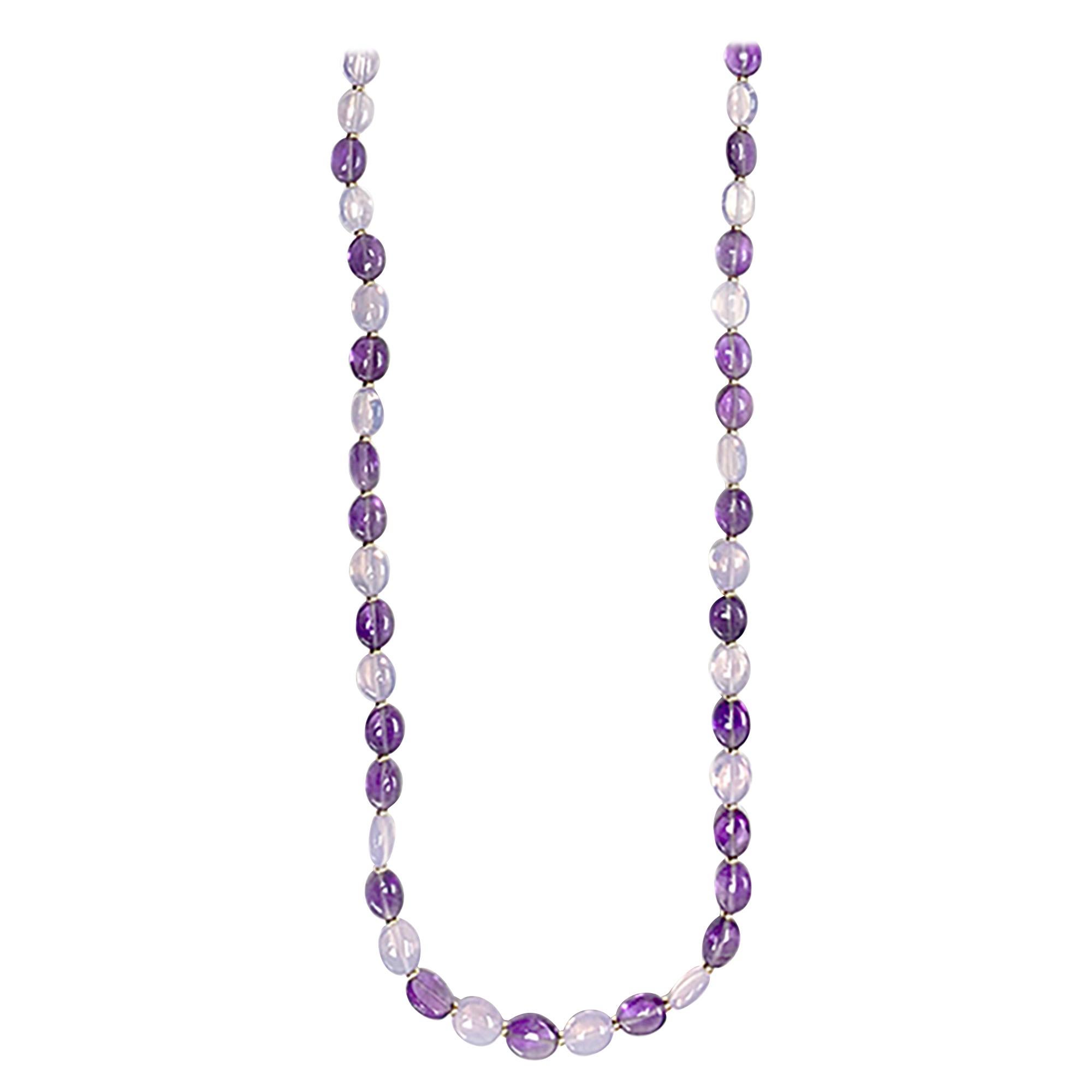 Double Strand Amethyst Bead Necklace at 1stDibs