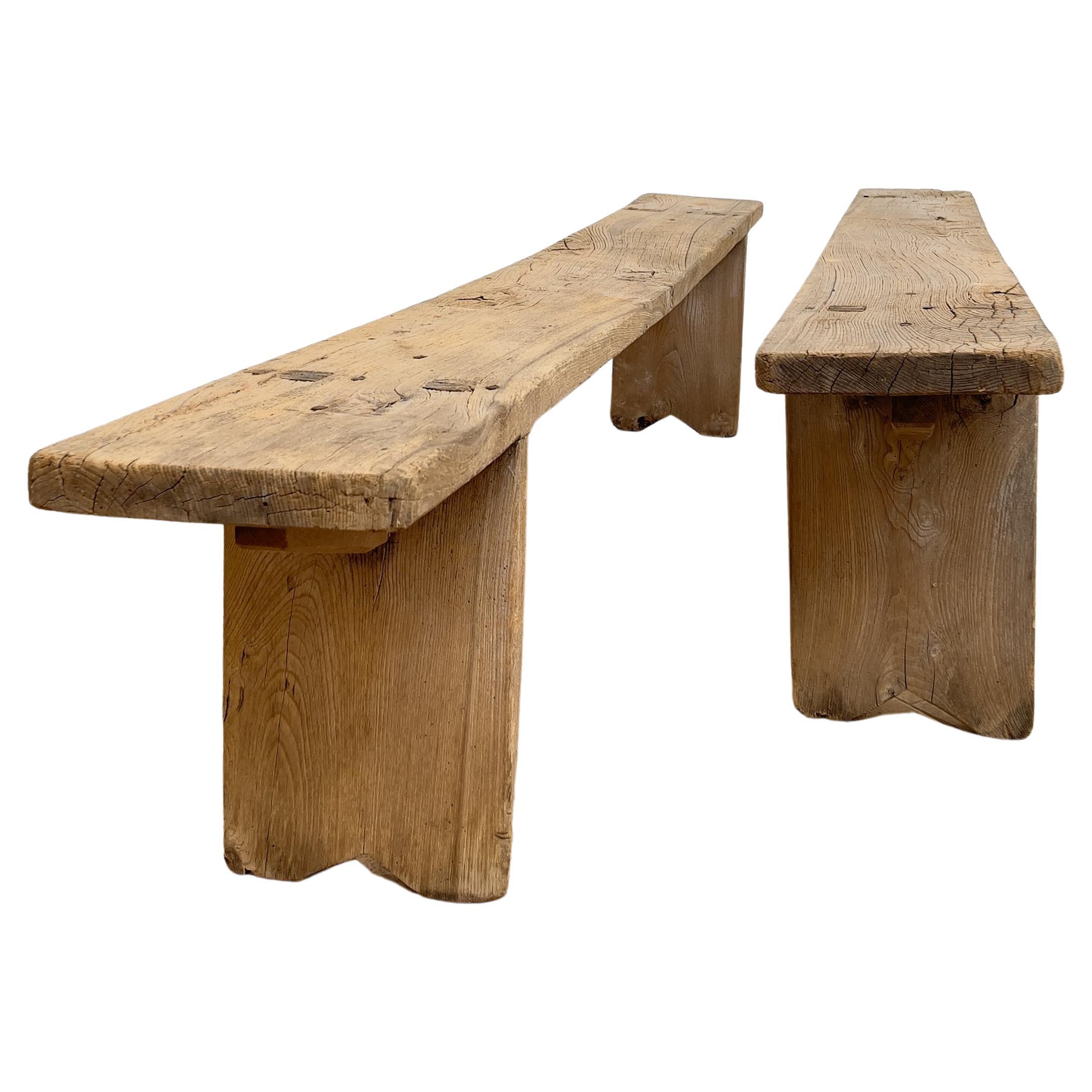 19th Century Elm Bench at 1stDibs