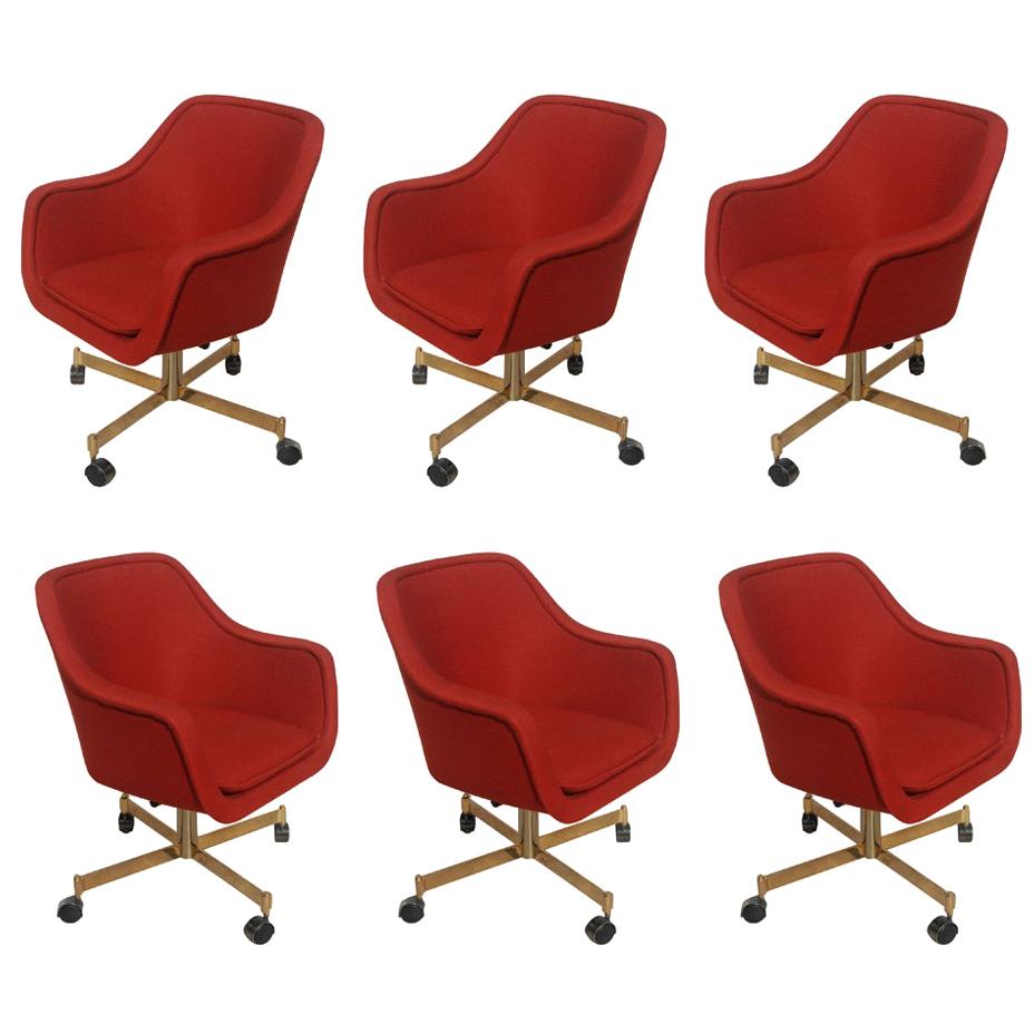 Ward Bennet Caned Arm Chair with Original Leather Seat Cushion at 1stDibs