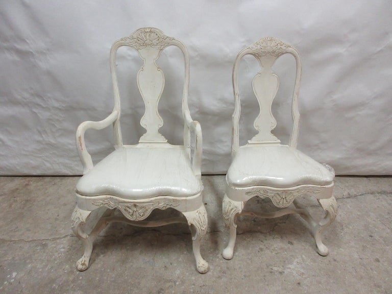 10-100% Original Painted Swedish Rococo Chairs For Sale at 1stDibs