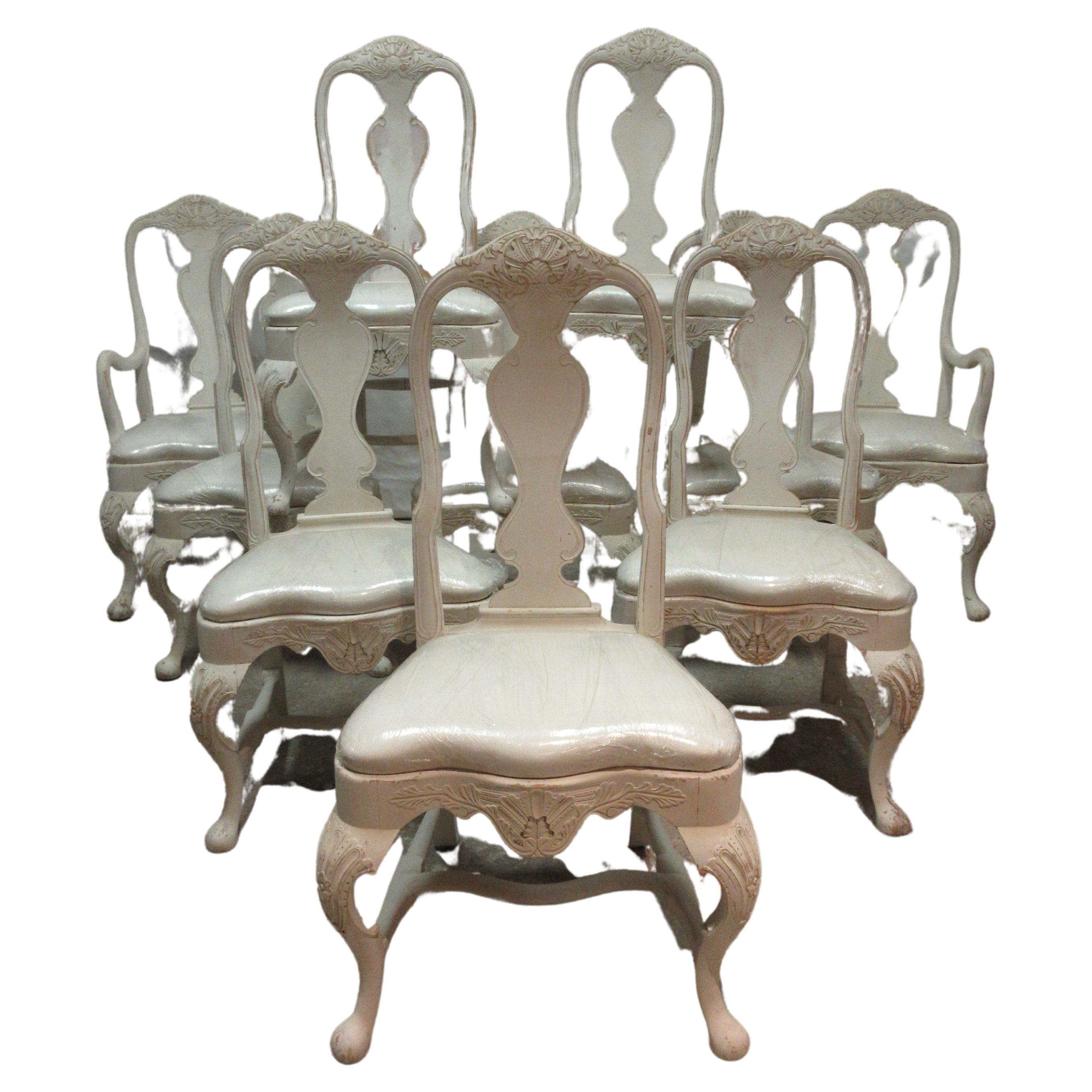 10-100% Original Painted Swedish Rococo Chairs For Sale at 1stDibs