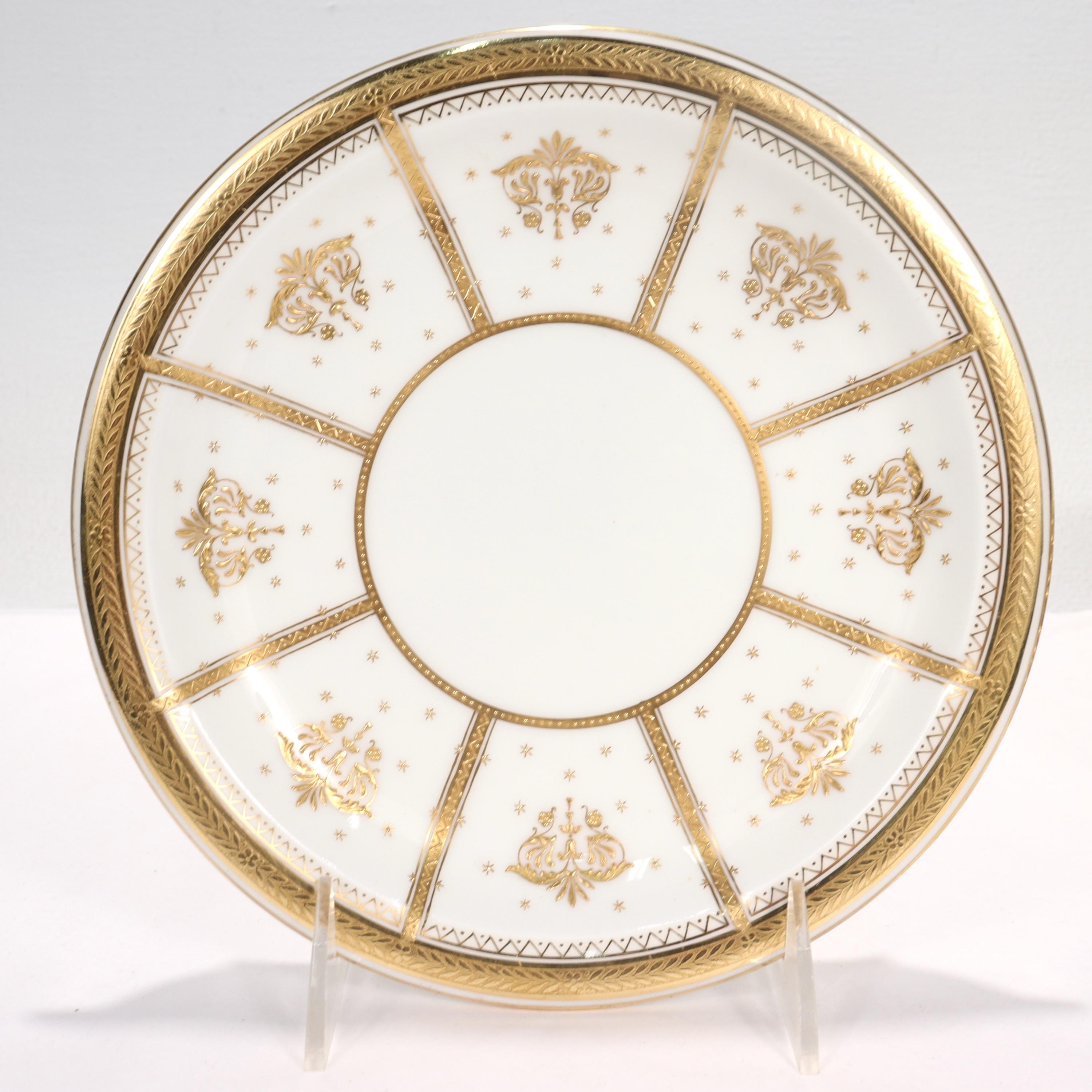 10 Antique Mintons Porcelain Raised Gold Aesthetic Movement Luncheon ...