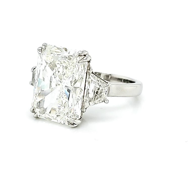 10 Carat Diamond Ring, Three-Stone Engagement Ring, Trapezoid, Radiant ...