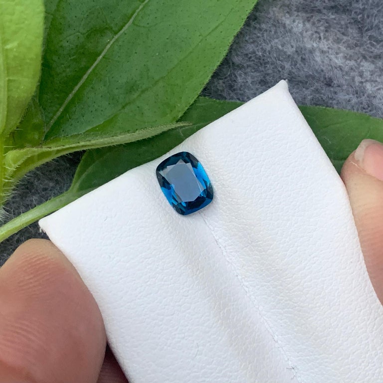 1.0 Carat Natural Faceted Ink Blue Tourmaline Long Cushion Shape For ...