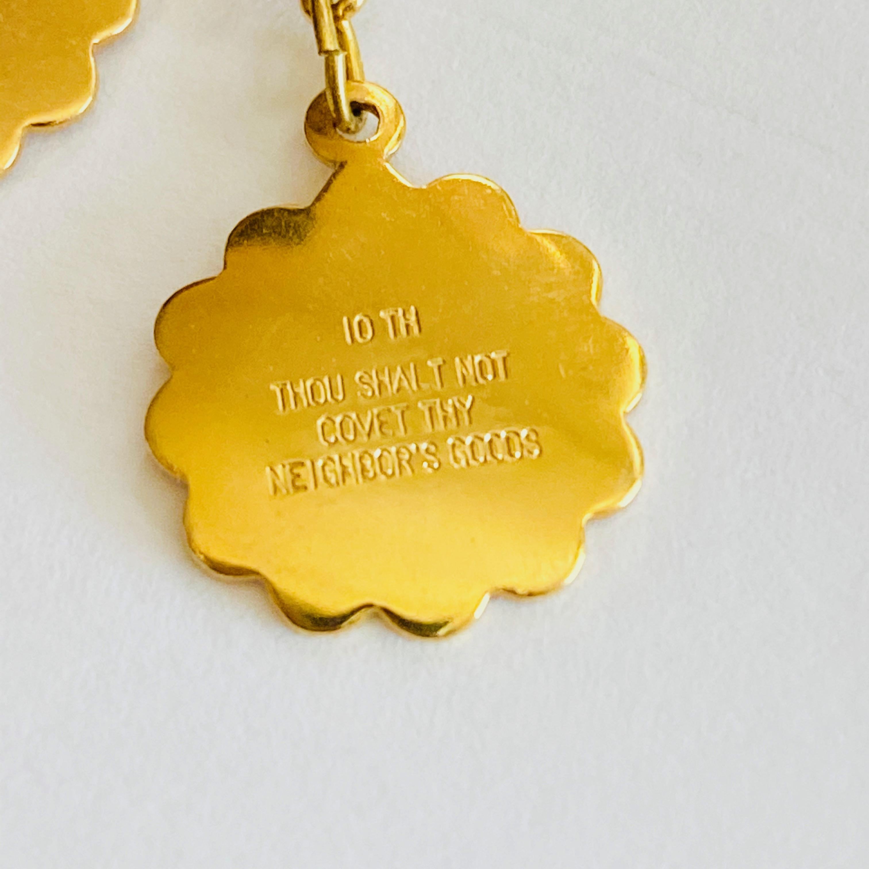 10 Commandments Gold and Rose Pearl Beads, Religious Ten Commandments ...