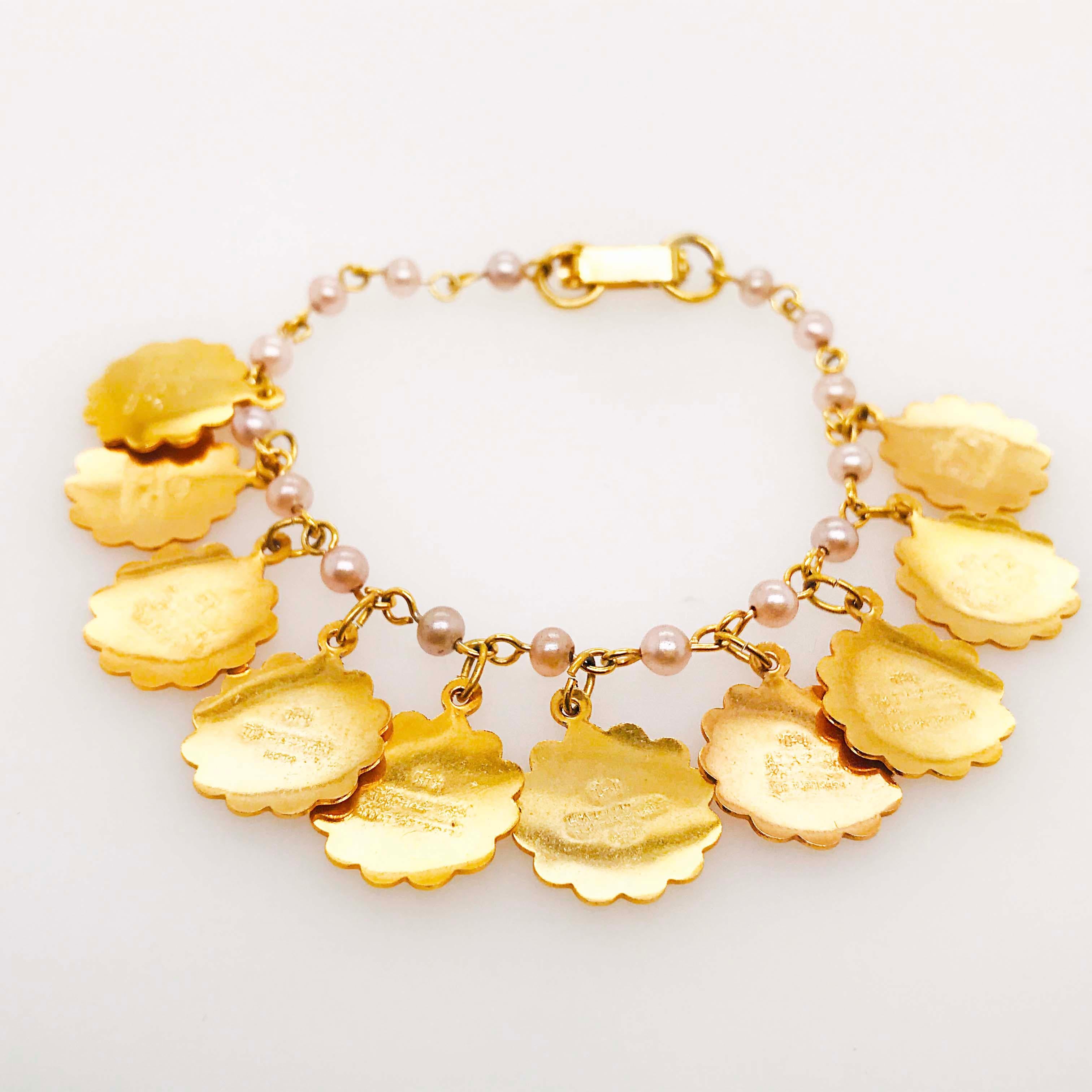 10 Commandments Gold and Rose Pearl Beads, Religious Ten Commandments ...