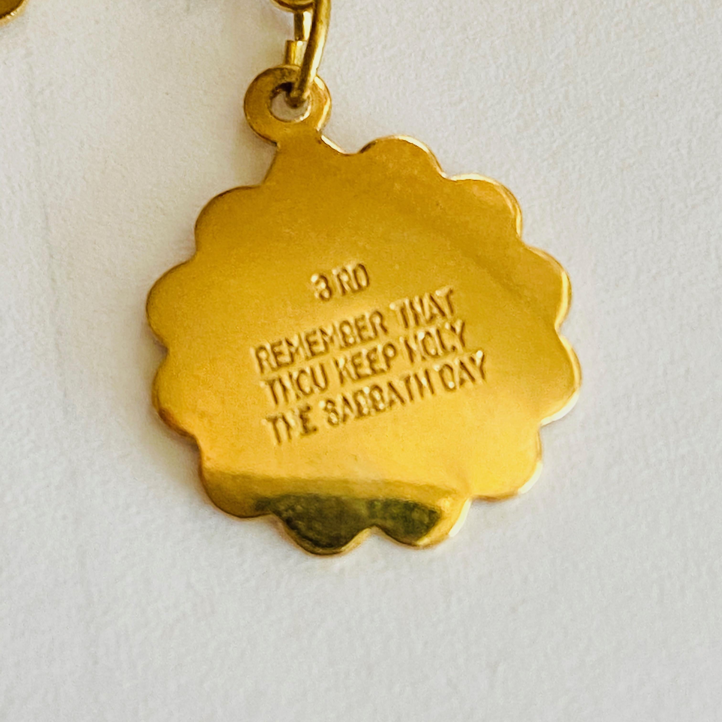 10 Commandments Gold and Rose Pearl Beads, Religious Ten Commandments ...