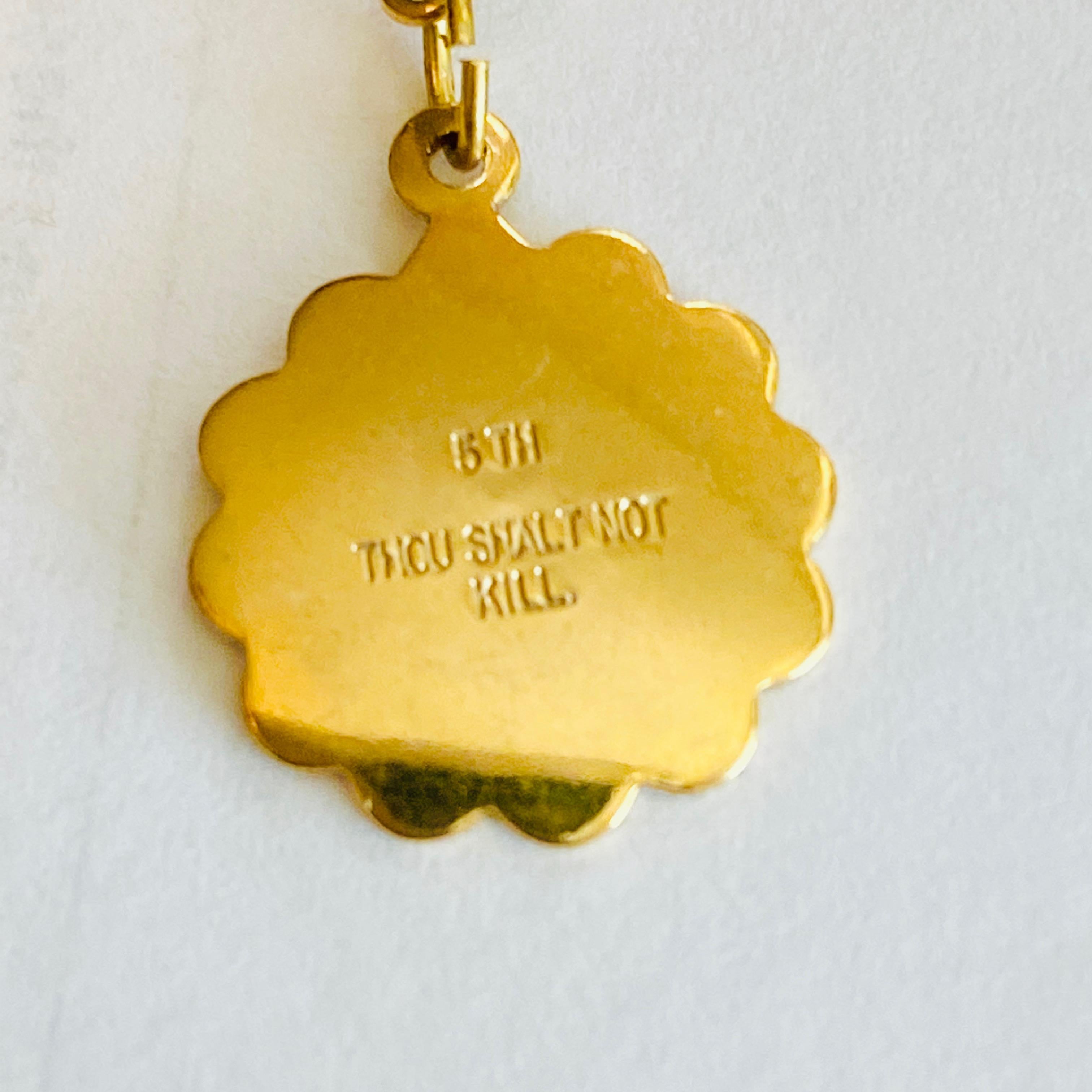 10 Commandments Gold and Rose Pearl Beads, Religious Ten Commandments ...