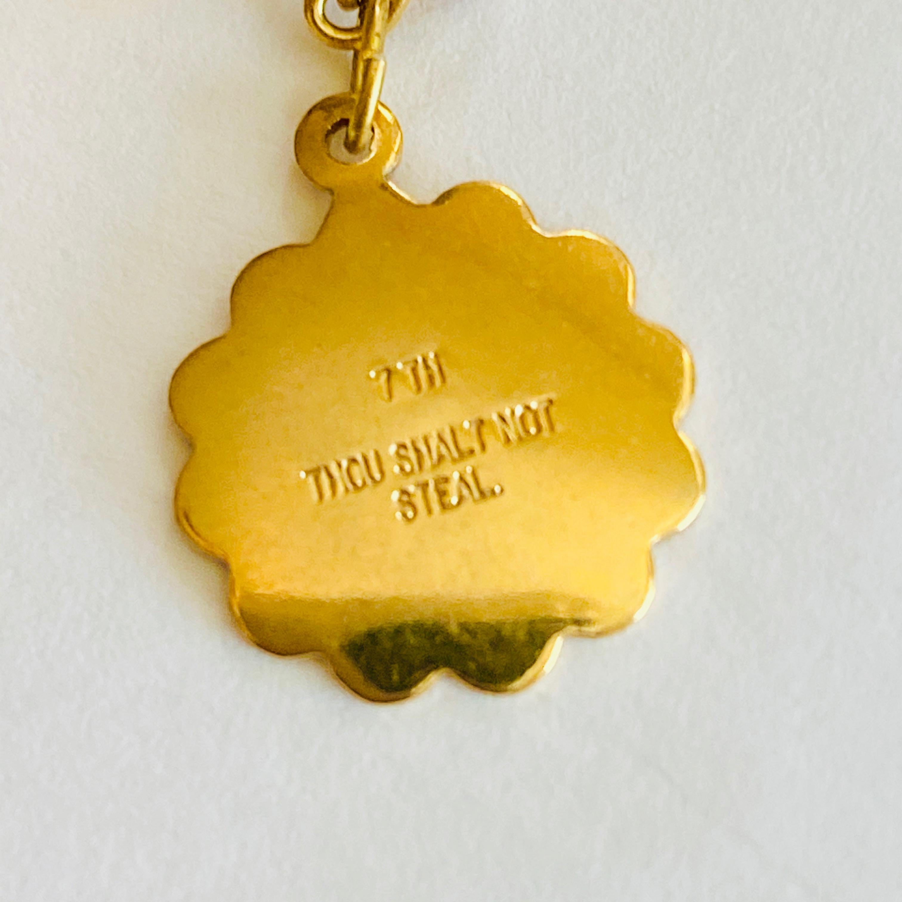 10 Commandments Gold and Rose Pearl Beads, Religious Ten Commandments ...