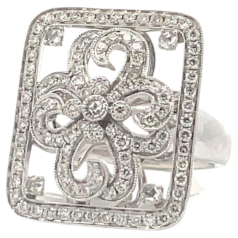 64 Facets 8.62 Carat Shield Shape Diamond Cocktail Cluster Ring in ...