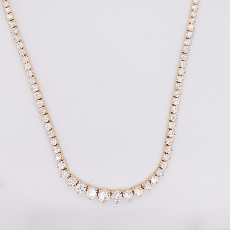 10 Carat Diamond Tennis Riviera Necklace 10 Carats Tapering Choker ...