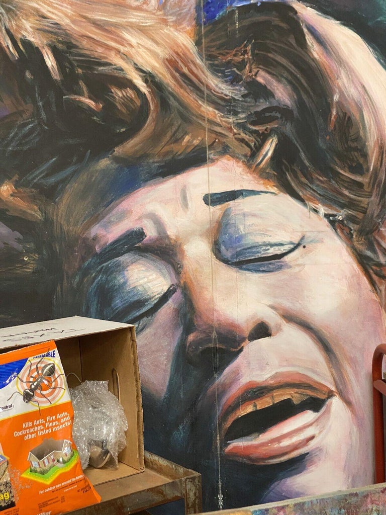 10' Foot Tall Oil on Canvas Portrait of Ella Fitzgerald For Sale at 1stDibs