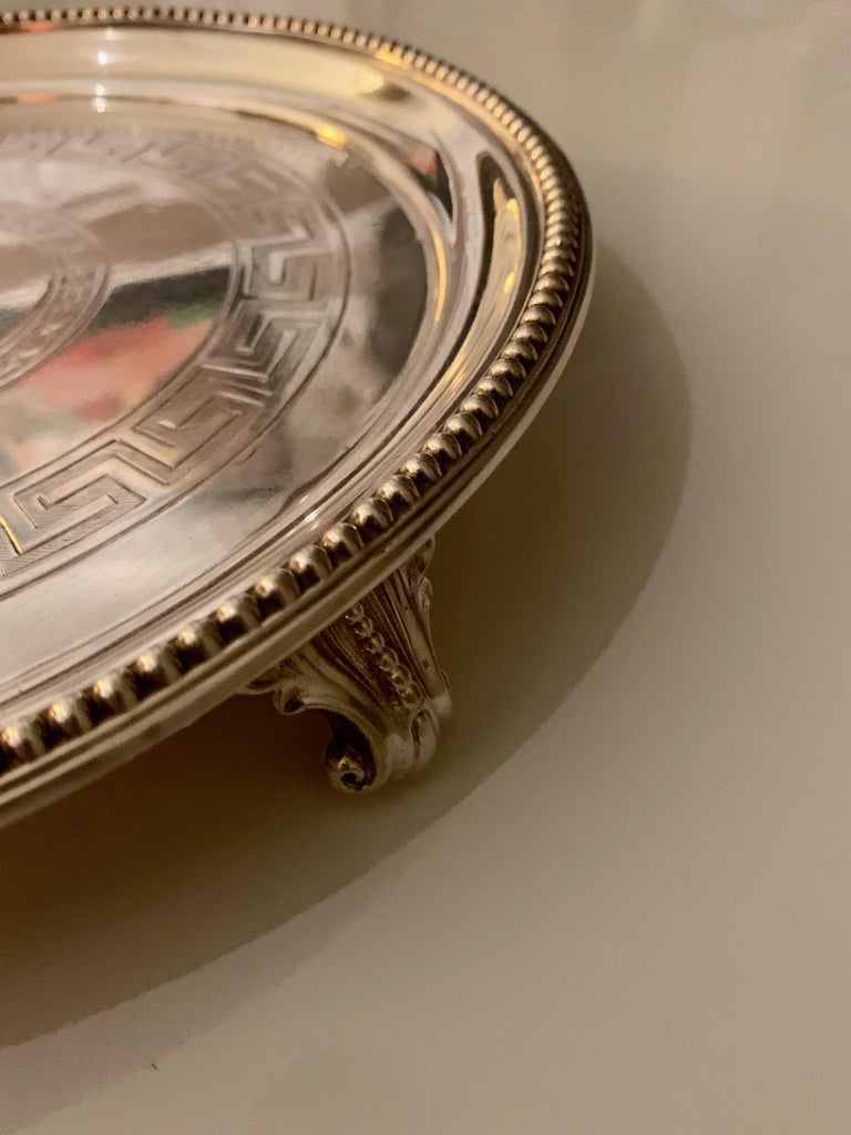 Silver Plate Greek Key Tray at 1stDibs