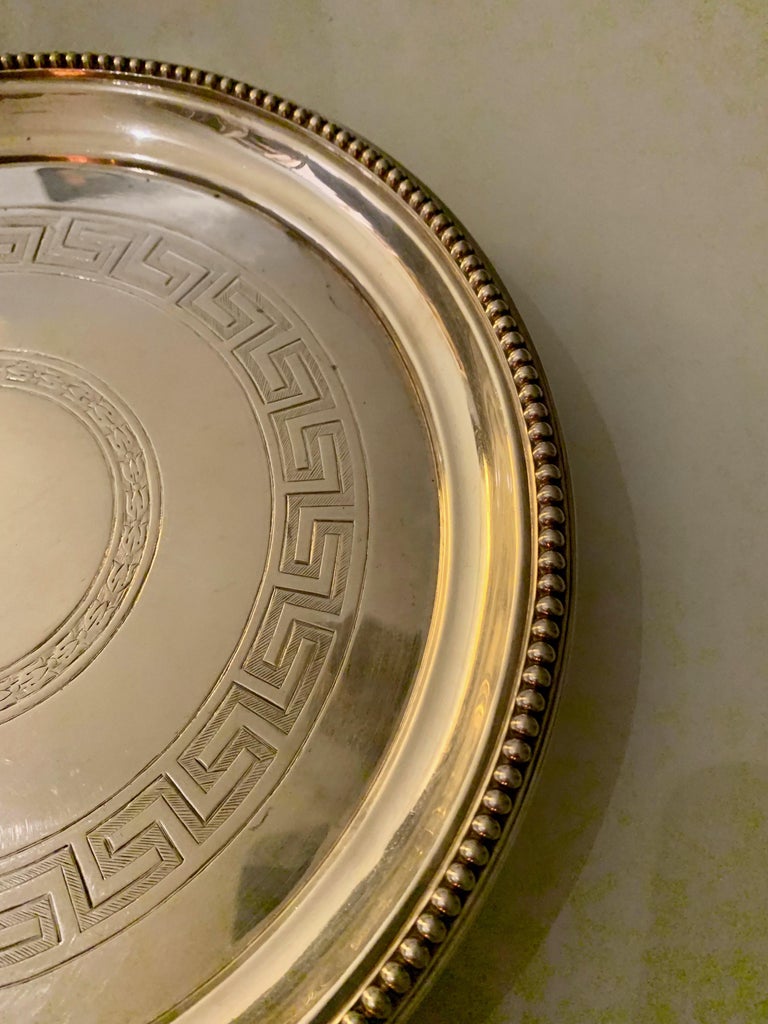 Silver Plate Greek Key Tray at 1stDibs