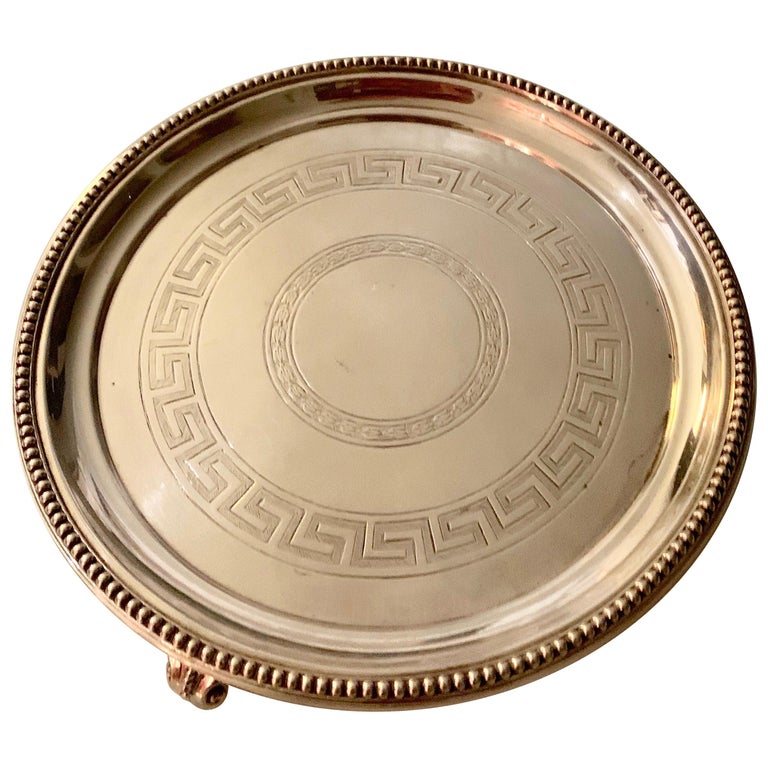 Silver Plate Greek Key Tray at 1stDibs