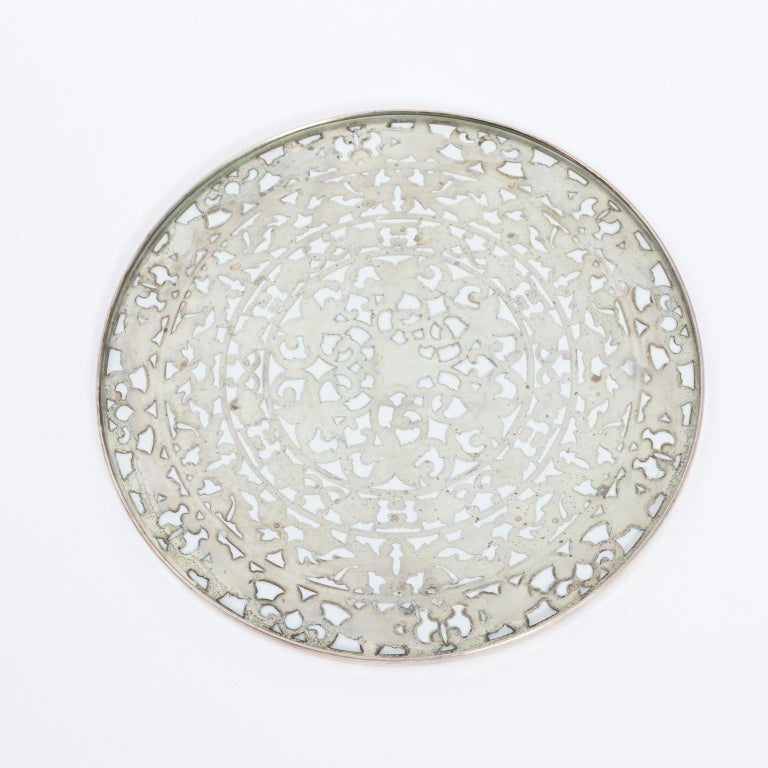 Sterling Silver and Glass Trivet at 1stDibs