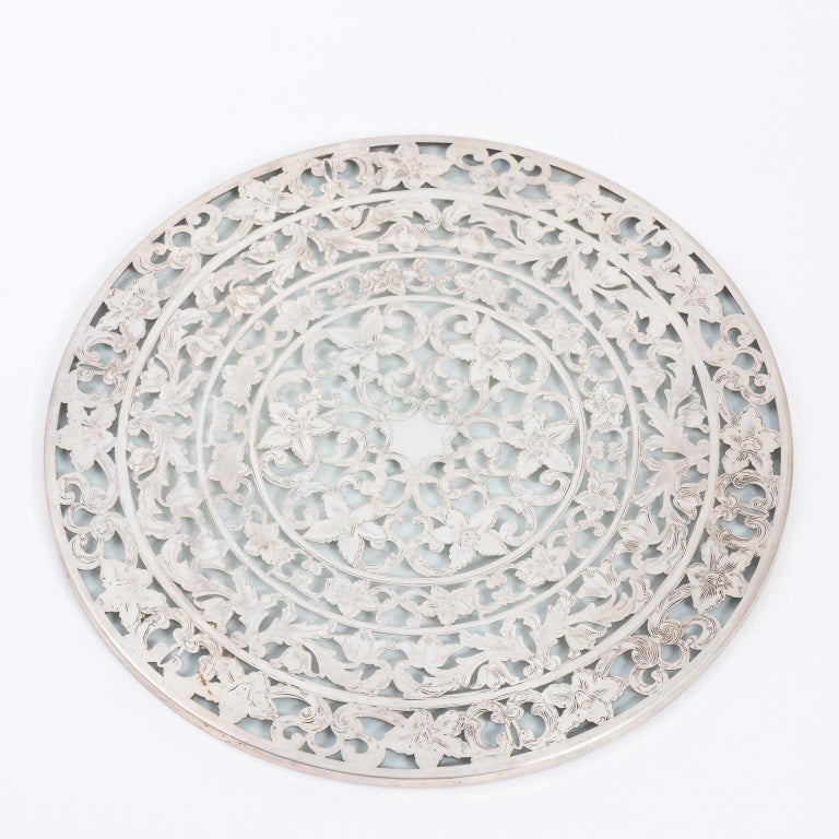 Sterling Silver and Glass Trivet at 1stDibs