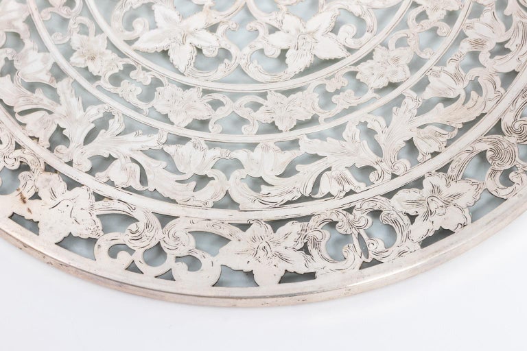 Sterling Silver and Glass Trivet at 1stDibs
