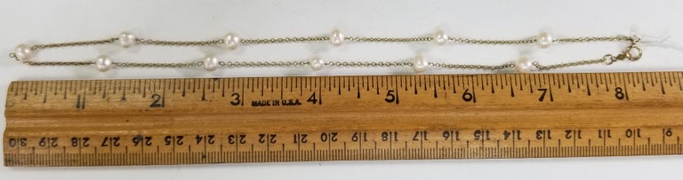 10 Karat "Pearl and Chain" Necklace For Sale at 1stDibs