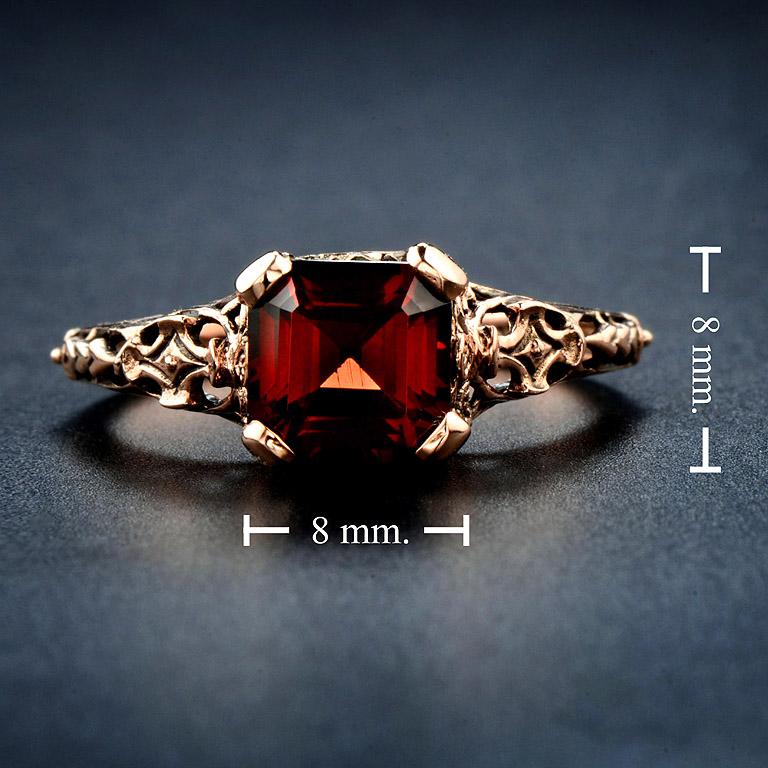 10 Karat Rose Gold Garnet Cocktail Ring at 1stDibs