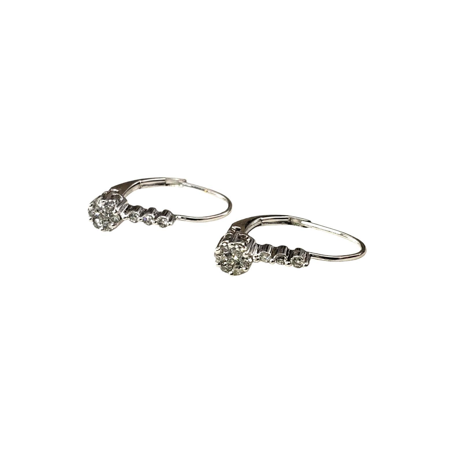 10 Karat White Gold and Diamond Dangle Earrings #17660 For Sale at 1stDibs