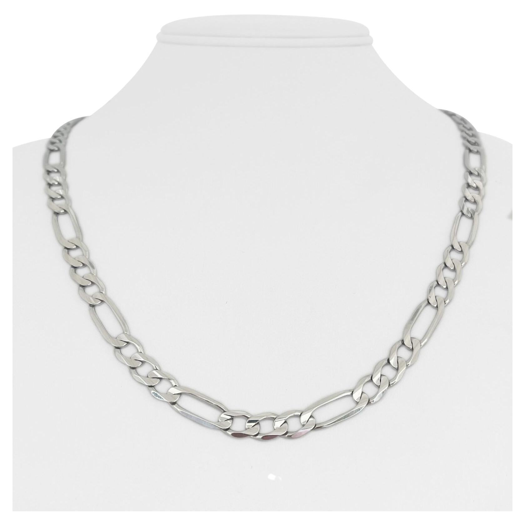 10 Karat Yellow Gold Semi Solid Figaro Link Chain Necklace Italy For ...