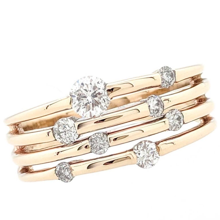 10 Karat Yellow Gold .40 Carat Tension Set Diamond Right Hand Ring at ...