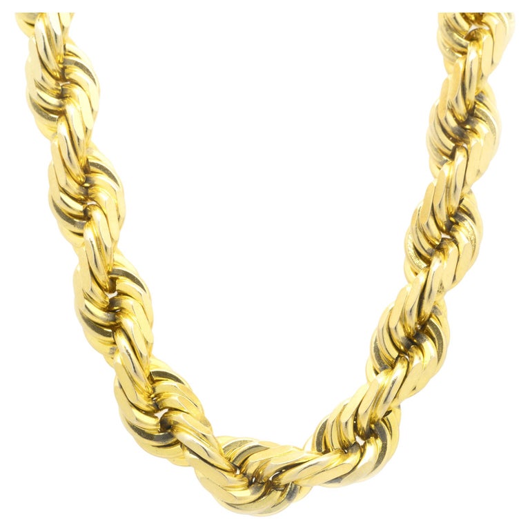 10 Karat Yellow Gold Rope Chain at 1stDibs