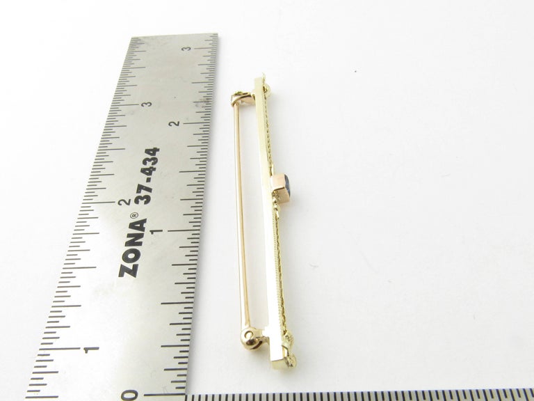 10 Karat Yellow Gold and Blue Topaz Brooch / Pin at 1stDibs