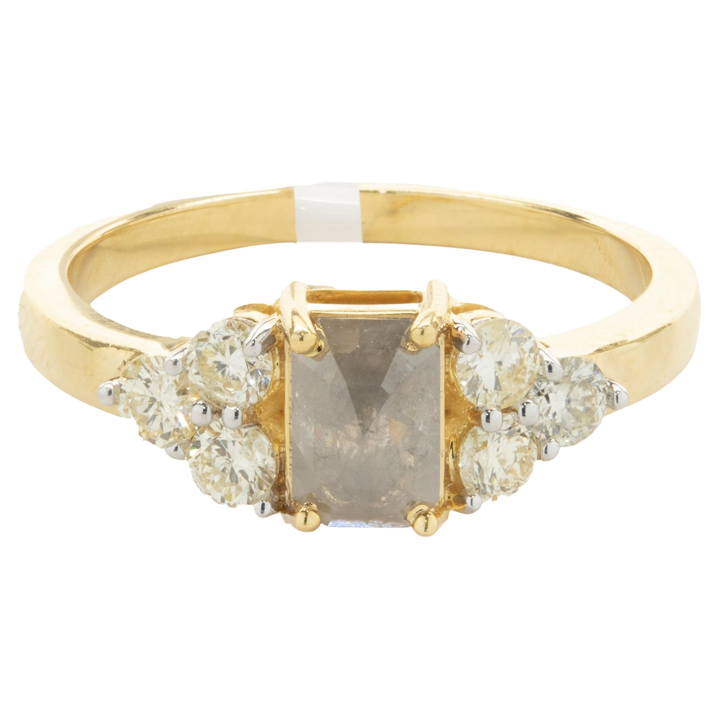 10 Karat Yellow Gold Galaxy Diamond Ring with Diamond Accents For Sale ...