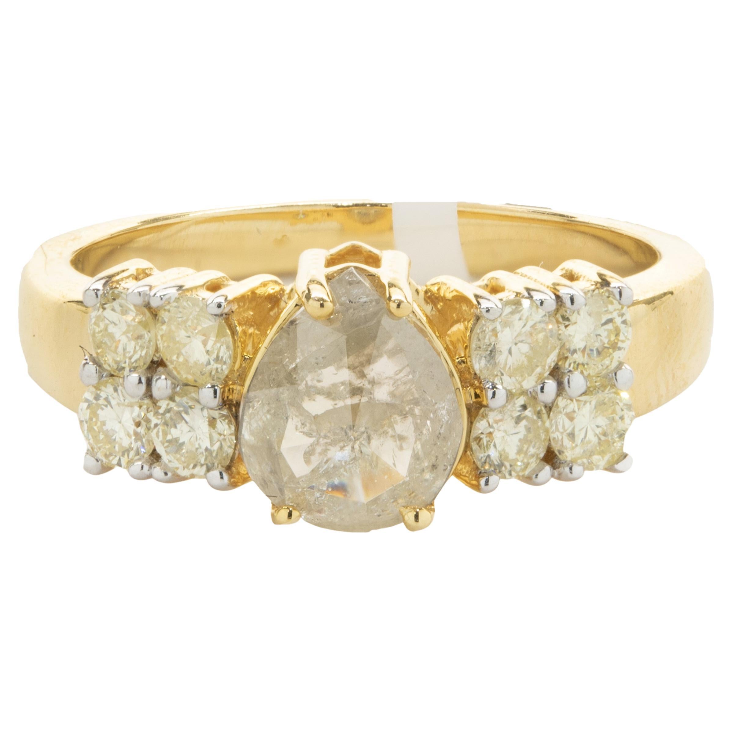 10 Karat Yellow Gold Galaxy Diamond Ring with Diamond Accents For Sale ...