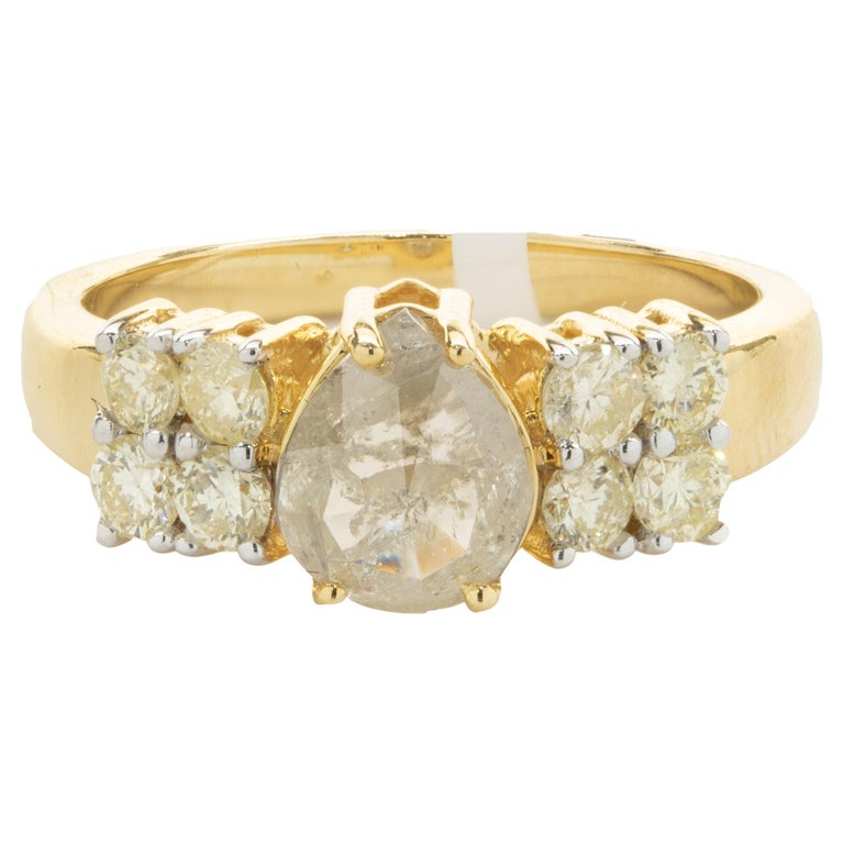 10 Karat Yellow Gold Galaxy Diamond Ring with Diamond Accents For Sale ...