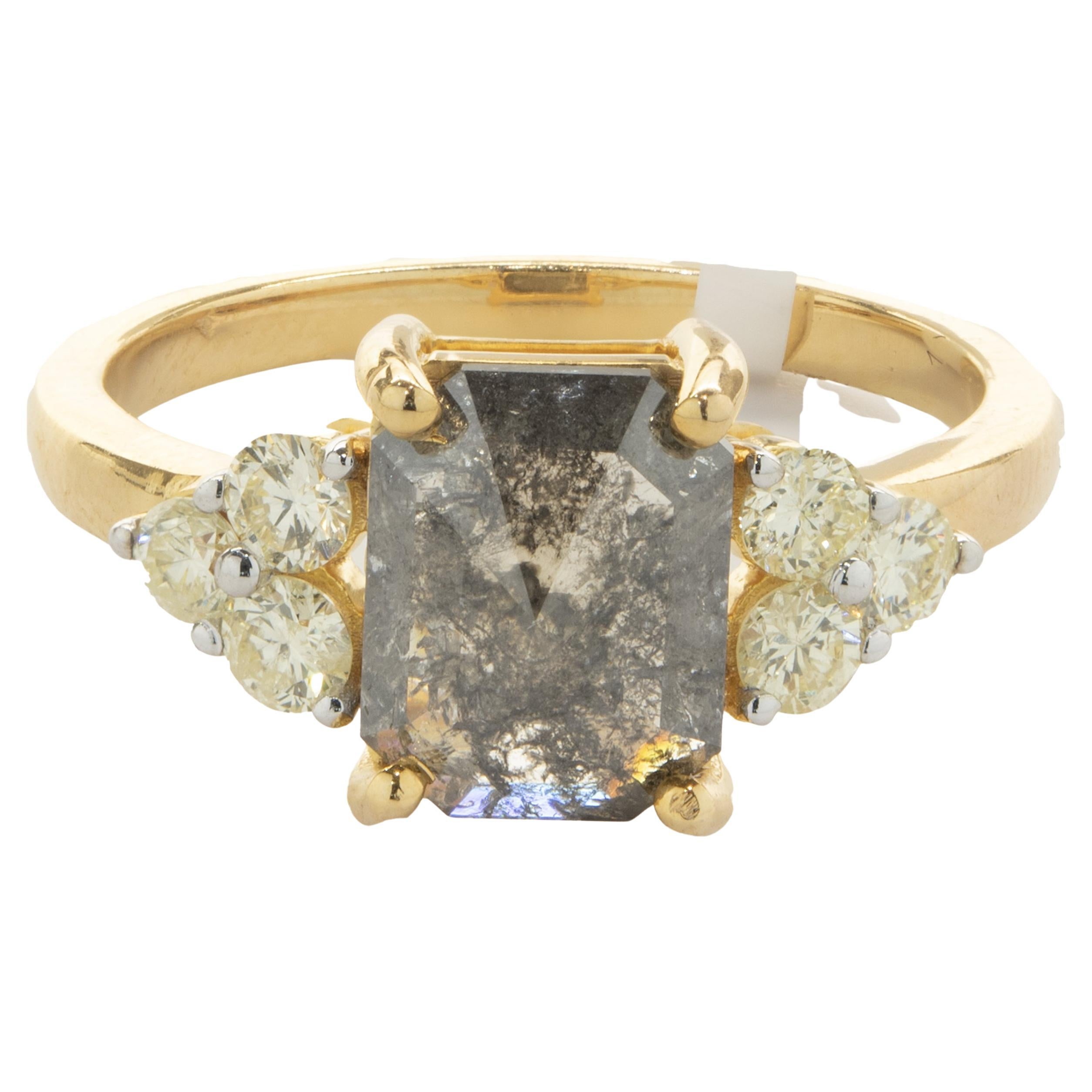 10 Karat Yellow Gold Galaxy Diamond Ring with Diamond Accents For Sale ...