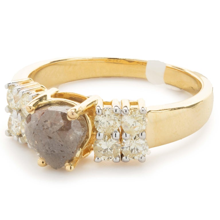 10 Karat Yellow Gold Galaxy Diamond Ring For Sale at 1stDibs