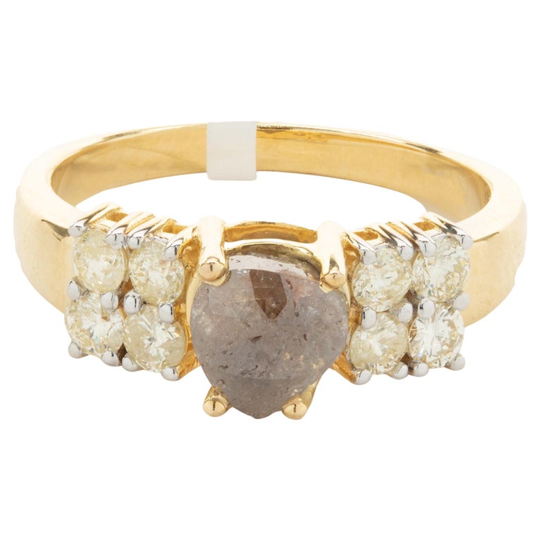 10 Karat Yellow Gold Galaxy Diamond Ring For Sale at 1stDibs
