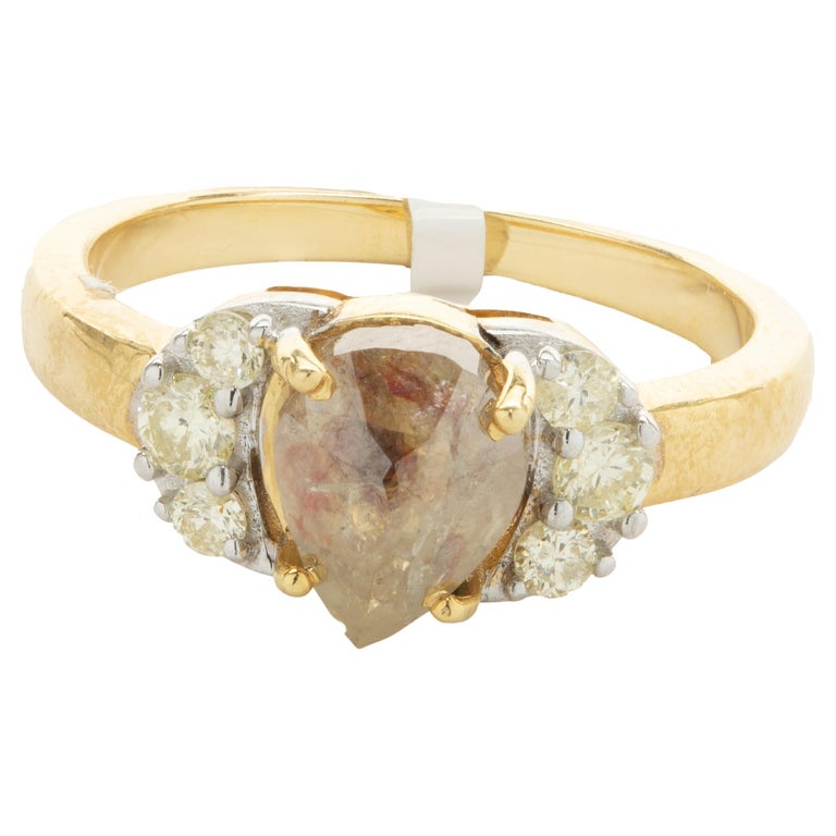 10 Karat Yellow Gold Galaxy Diamond Ring with Half Moon Accents For ...