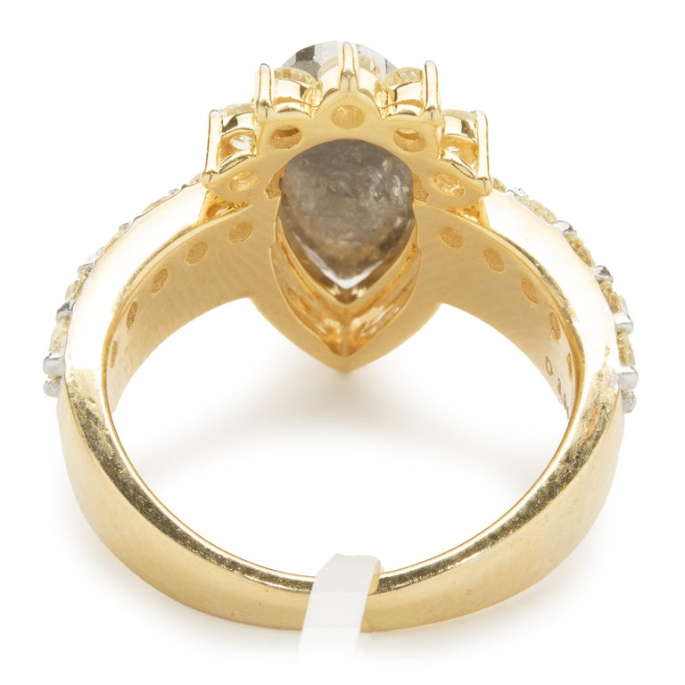 10 Karat Yellow Gold Galaxy Diamond With Diamond Crown Halo For Sale at ...