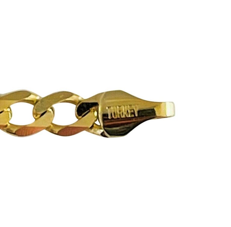 10 Karat Yellow Gold Hollow Flat Curb Link Chain Necklace Turkey For ...