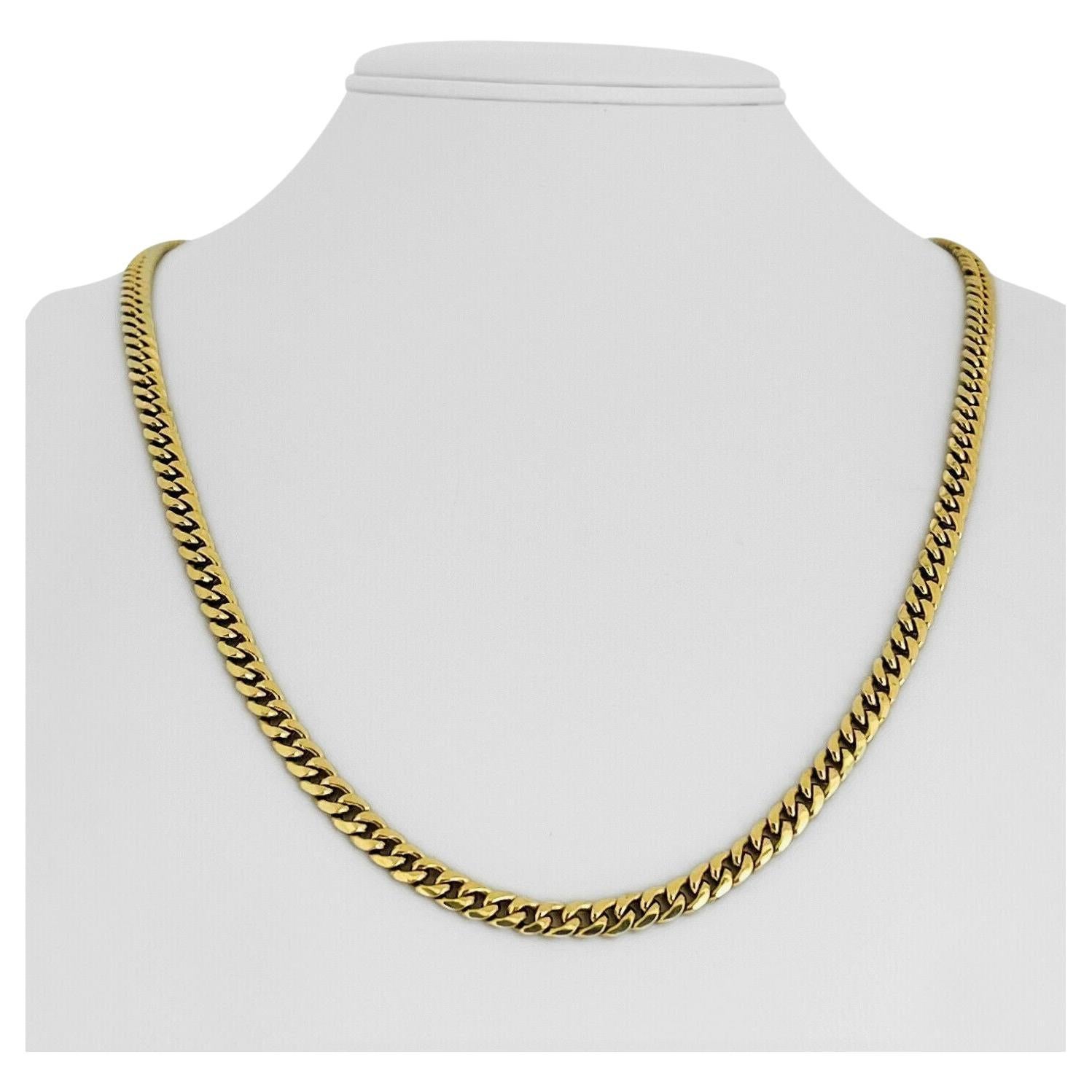 14k Karat Yellow Gold Hollow Light Flat Curb Link Chain Necklace For ...