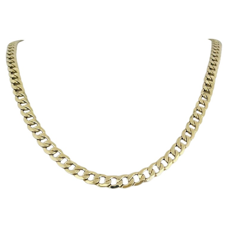 10 Karat Yellow Gold Hollow Light Curb Link Chain Necklace Italy For ...