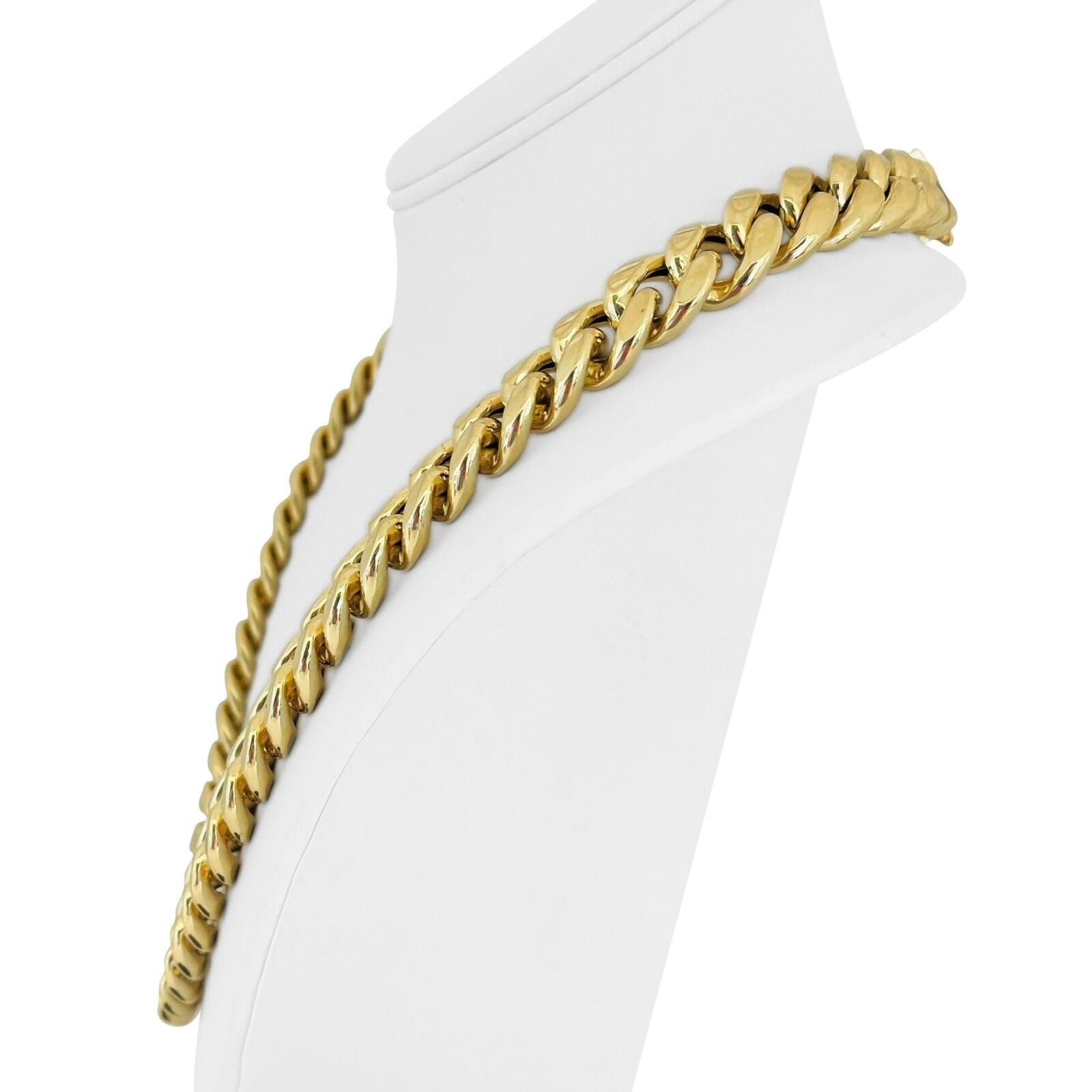 10 Karat Yellow Gold Hollow Thick Cuban Curb Link Chain Necklace For ...