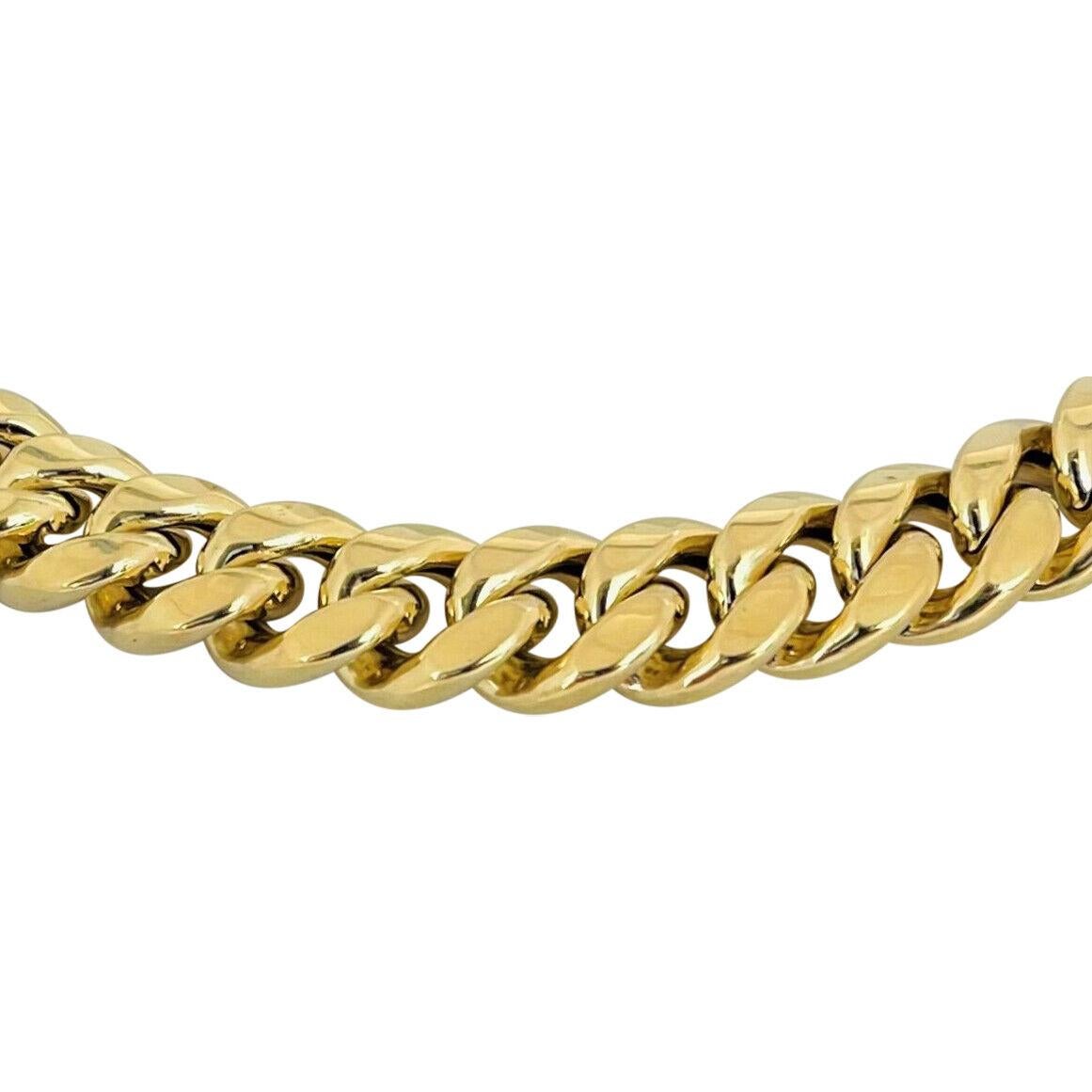 10 Karat Yellow Gold Hollow Thick Cuban Curb Link Chain Necklace For ...