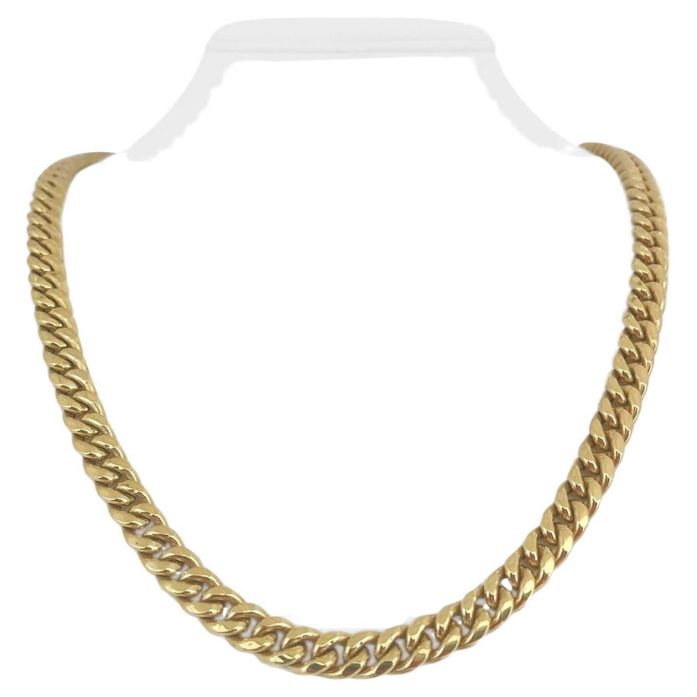 10 Karat Yellow Gold Hollow Thick Cuban Curb Link Chain Necklace For ...