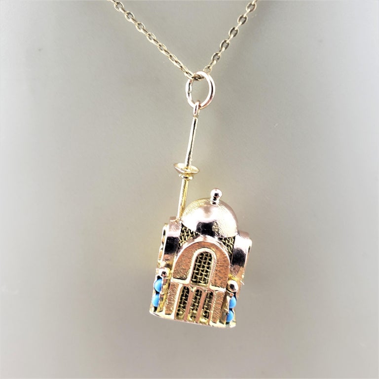 10 Karat Yellow Gold Mosque Charm at 1stDibs