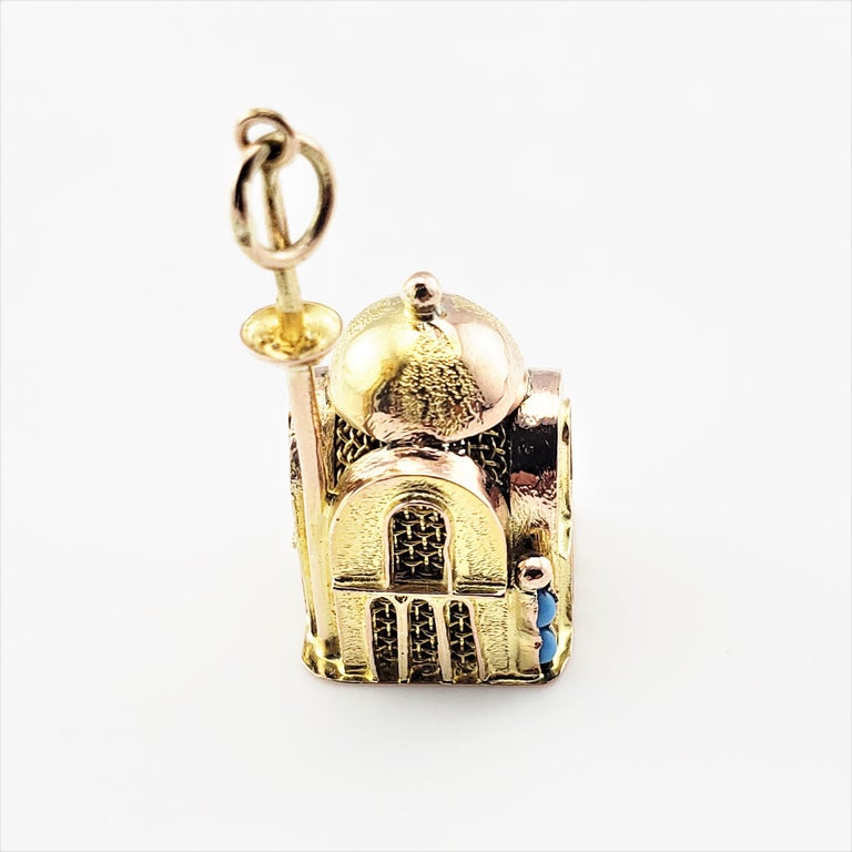 10 Karat Yellow Gold Mosque Charm at 1stDibs